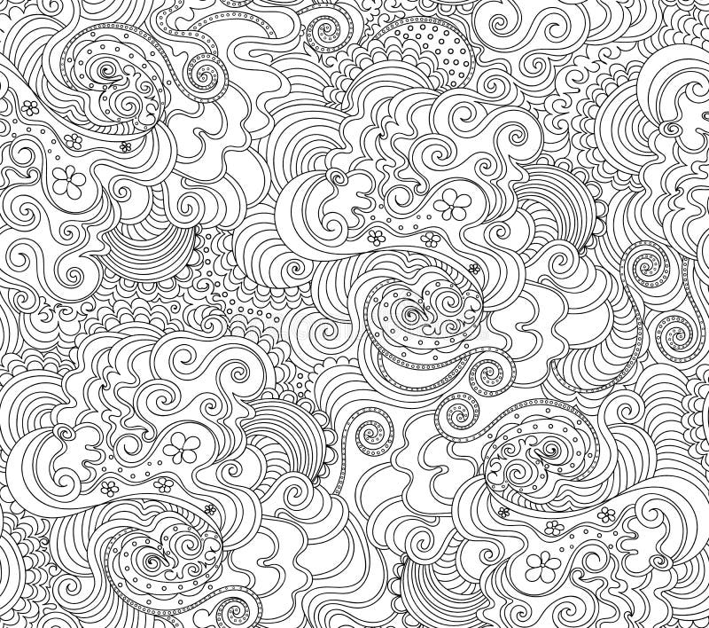 Abstract Decorative Vector Seamless Pattern with Handwritten Doodles ...