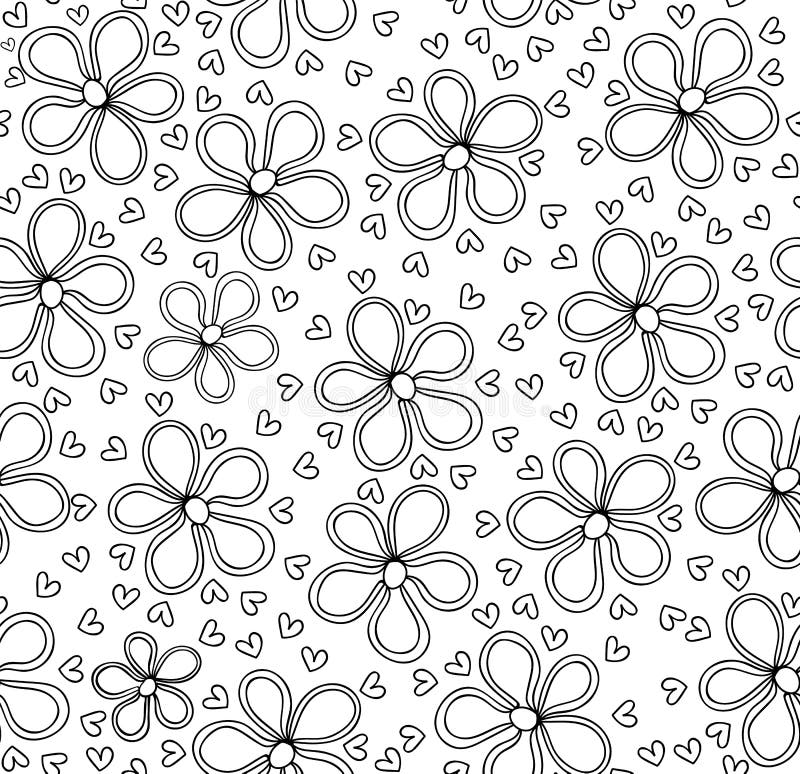 Abstract Decorative Vector Seamless Pattern with Simple Hand Drawn ...