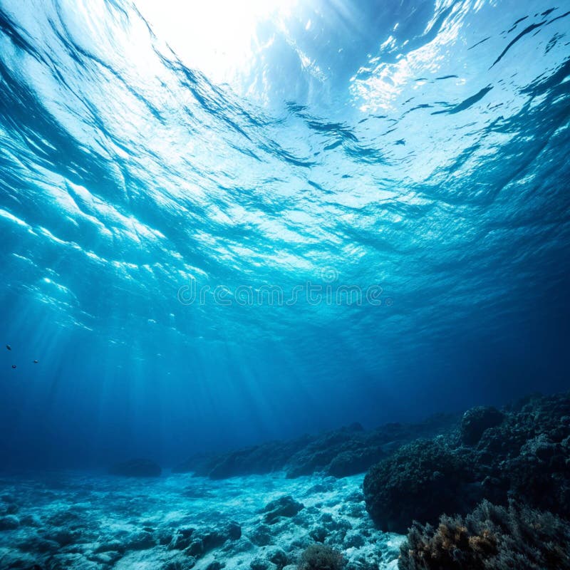 Abstract Blue Underwater Background Stock Illustration - Illustration ...