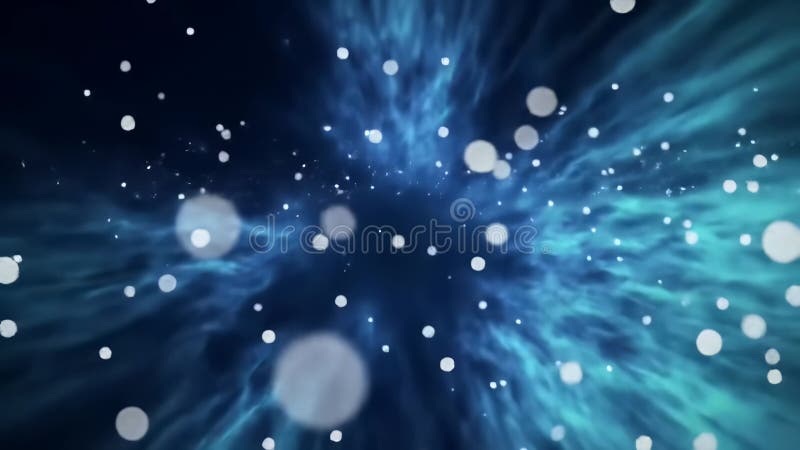 Abstract Deep Blue and Teal Cosmic Background with Shimmering Glowing ...