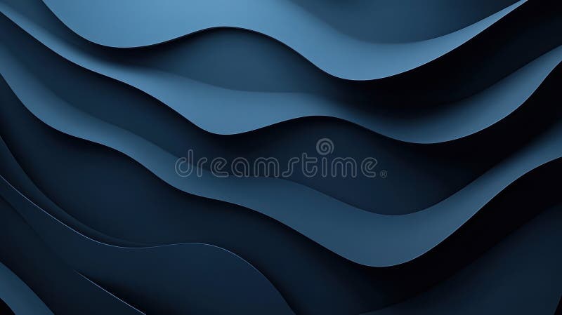 Abstract Deep Blue Wave Layers Stock Illustration - Illustration of ...