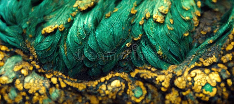 Abstract Deep Green Jade with Embedded Gold Rock Texture Pattern - Generative Ai Stock ...