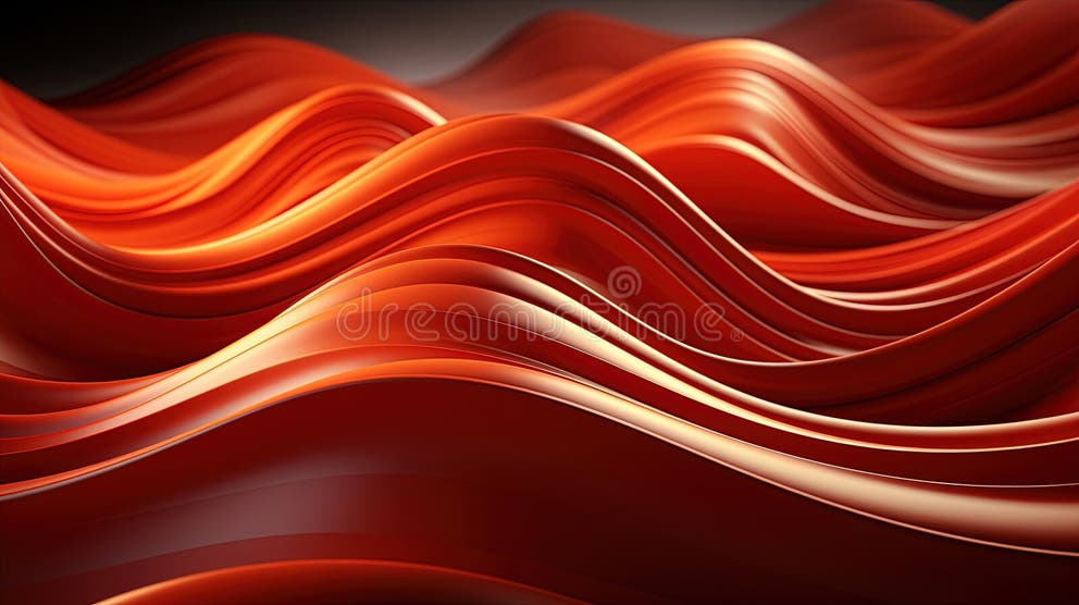 Abstract of Deep Red Metallic Liquid Paint Wavy Pattern Background ...