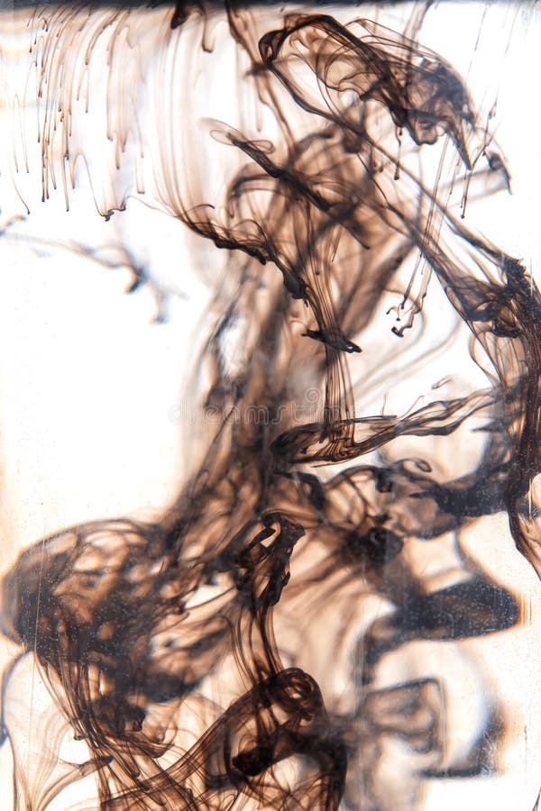 Abstract Deepbrown Figures of Ink in Water. Stock Photo - Image of ...