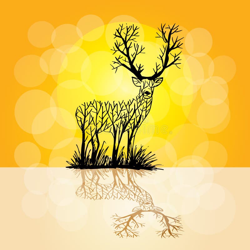 Abstract deer stock vector. Illustration of landscape - 114900139