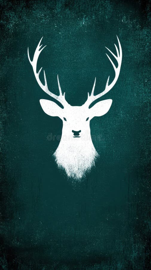 Abstract Deer Head Illustration with Minimalistic Design and Dark ...