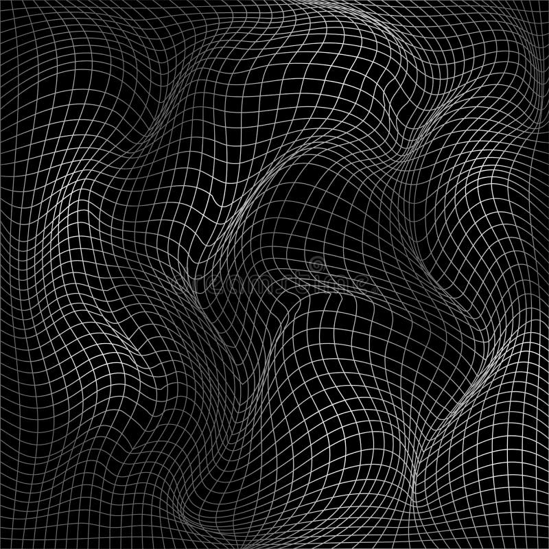 Abstract Deformation of Net. Wavy Motion Mesh Structure. Vector Stock ...