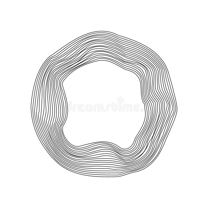 Abstract Deformed Circle Banner. Distorted Contour Stock Vector ...