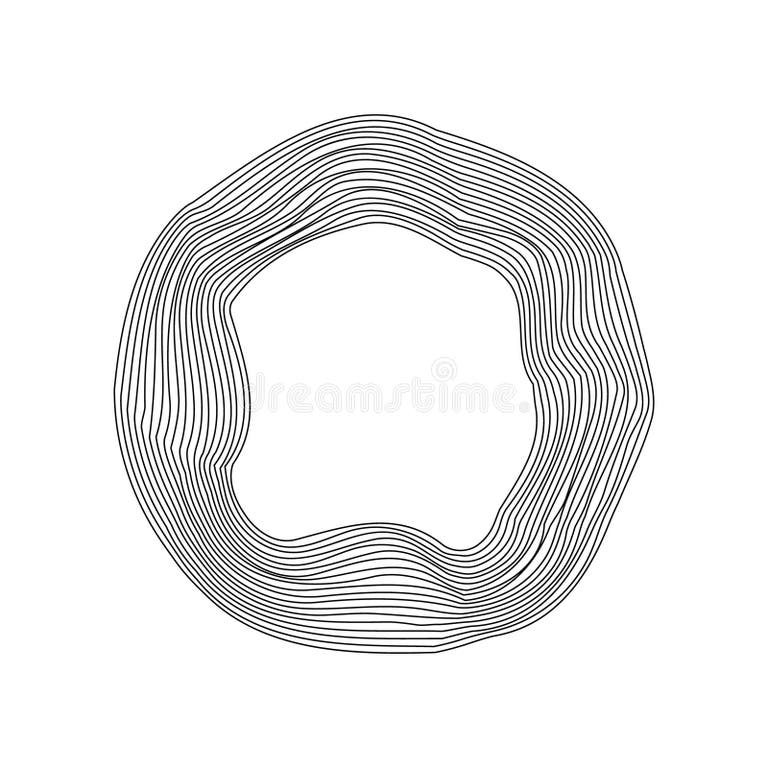 Abstract Deformed Circle Banner. Distorted Contour Stock Vector ...