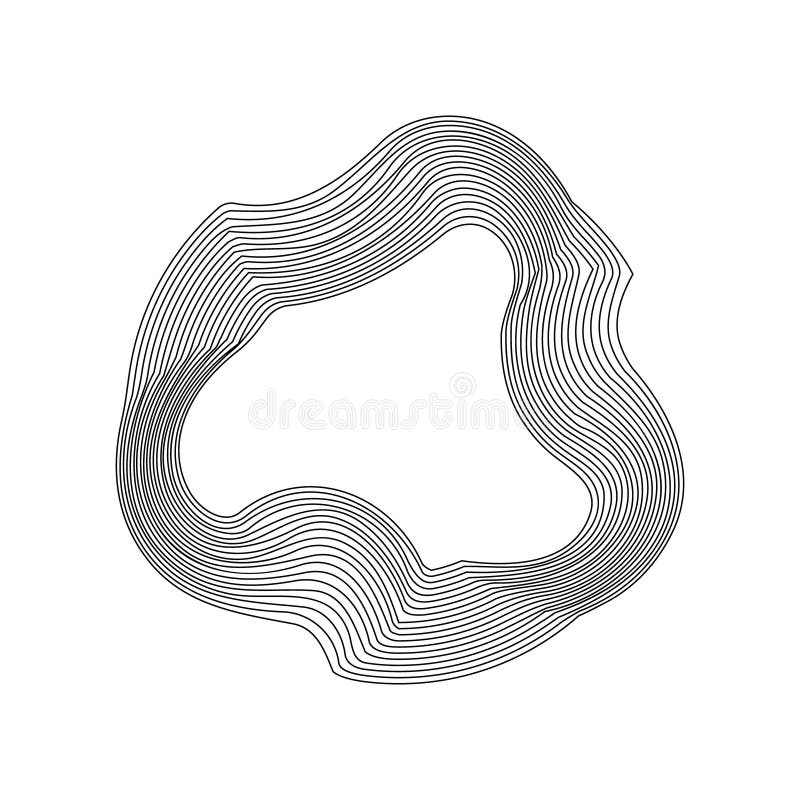 Abstract Deformed Circle Banner. Distorted Contour Stock Vector ...