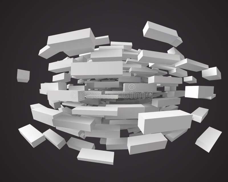 Abstract with Deformed Cubes on Black. 3d Style Vector Illustration ...