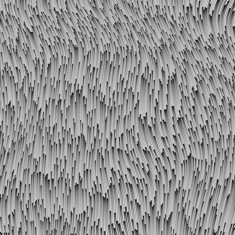 Abstract Deformed Greyscale Flow - 3D Rendering Stock Illustration ...