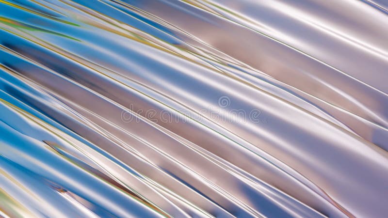 Abstract Deformed Surface of Pearlescent Color with Folds. 3d Render ...