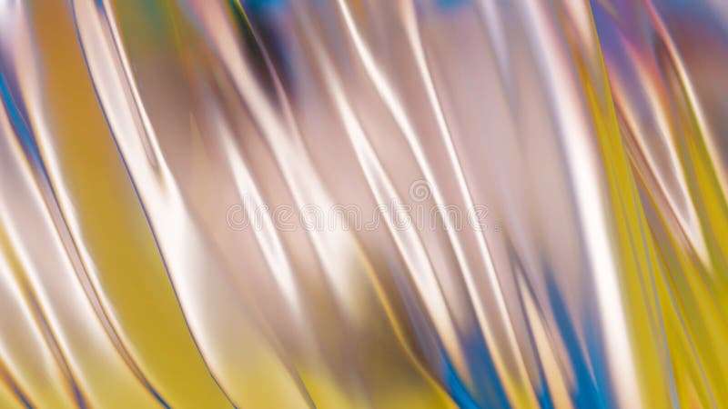 Abstract Deformed Surface of Pearlescent Color with Folds. 3d Render ...