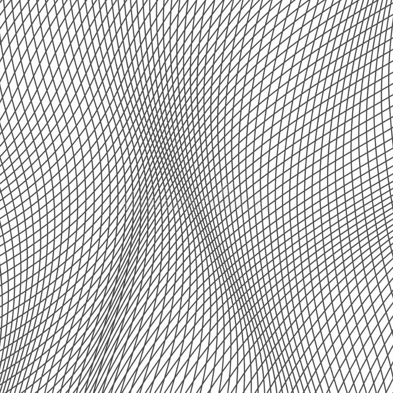 Abstract Deformed Wireframe Mesh. 3D Vector Background of Curved ...