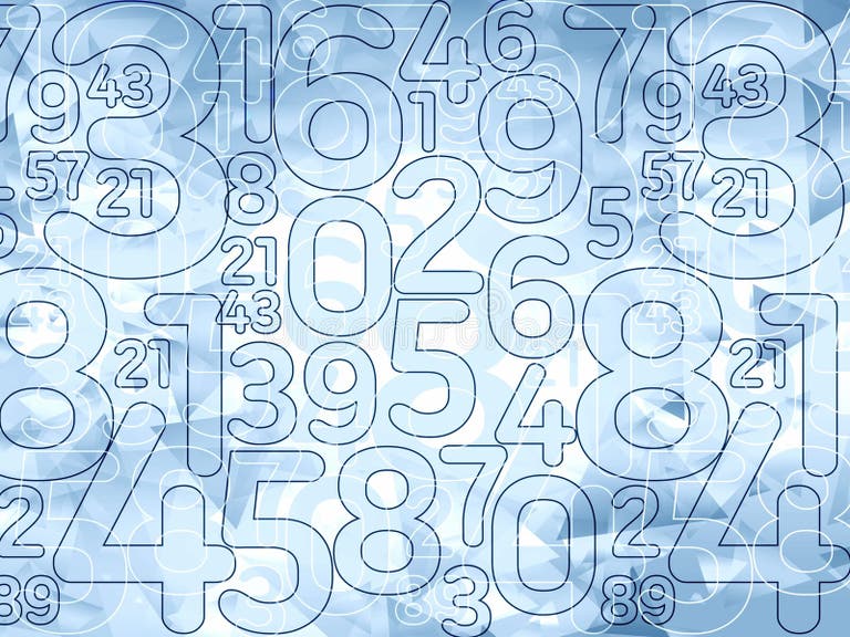 Abstract Delicate Blue Numbers Background Stock Illustration ...