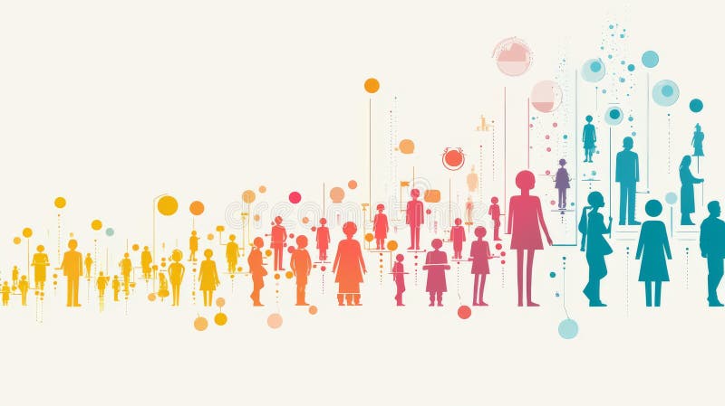 Abstract Demographic Data Visualization with Human Figures Stock ...