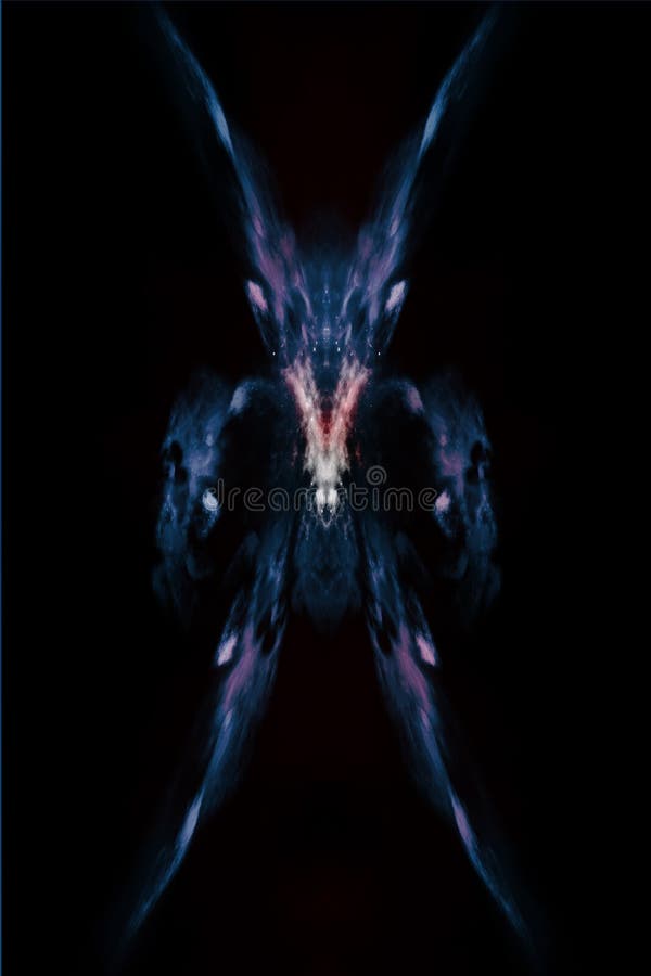Abstract Demon Looking Creature on Black Background, Designed of Nebula ...