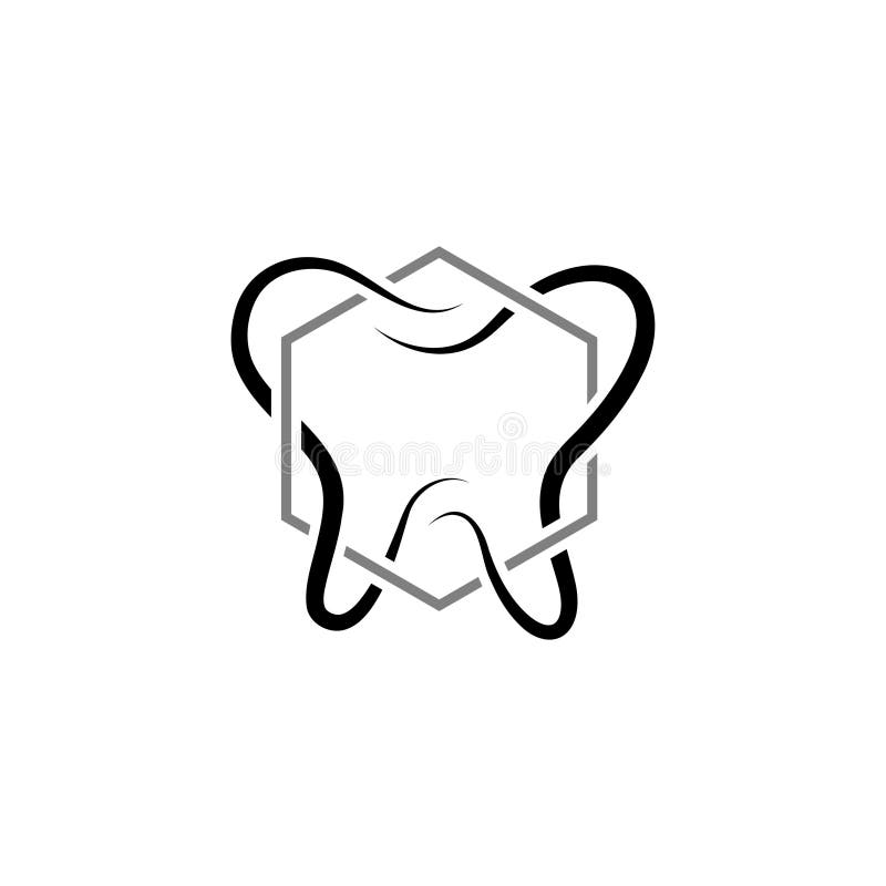 Abstract Dentist Clinic Logo Simple Design Hexagon Line Stock ...