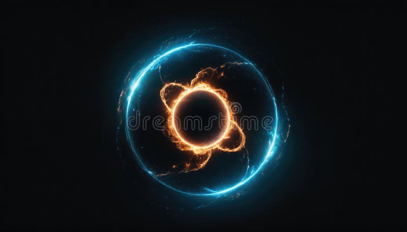 Abstract Depiction of an Atomic Model Featuring Glowing Particles and ...