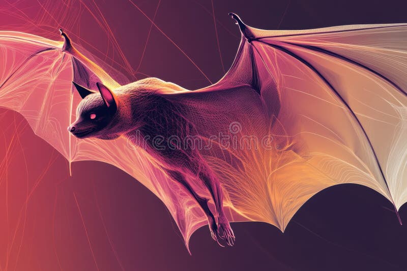 A Sleek Abstract Representation of a Bat in Flight Against a Refined ...