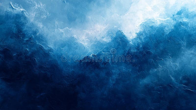 Abstract Blue Ocean Waves with Textured Paint Stock Illustration ...