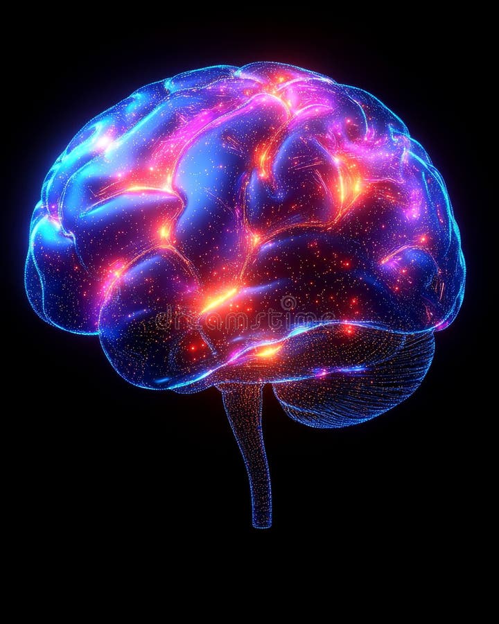 An Abstract Depiction of a Digital Brain, Made Up of Countless Data ...