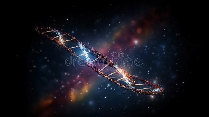 An Abstract Depiction of the DNA Molecule Floating in the Vast Expanse ...