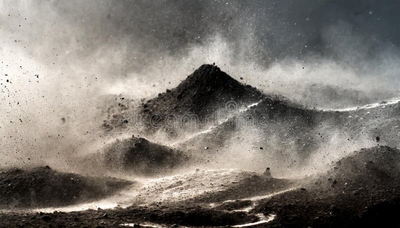 Abstract Depiction of a Dust Storm Creating Textured and Dynamic ...