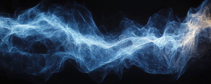 Abstract Depiction of Dynamic, Flowing Electric Blue Light Patterns on ...