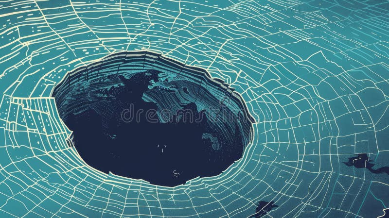 Abstract Depiction of Earth with a Digital Void in Cyberspace Stock ...