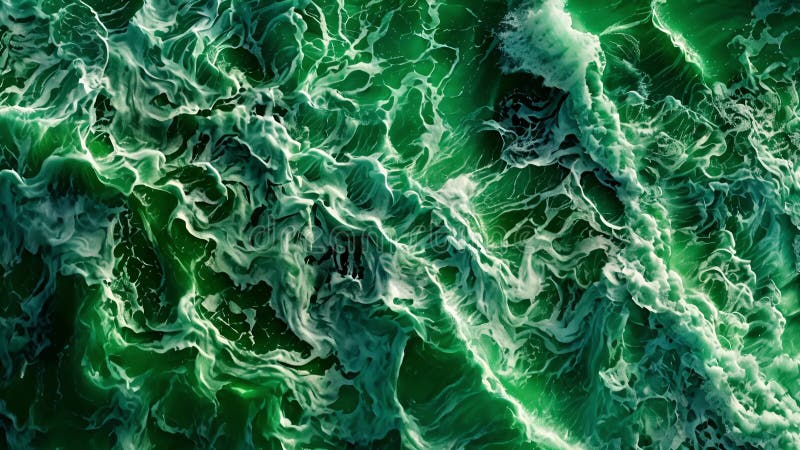An Abstract Depiction of Emerald Waves As Seen from a Birds Eye View ...