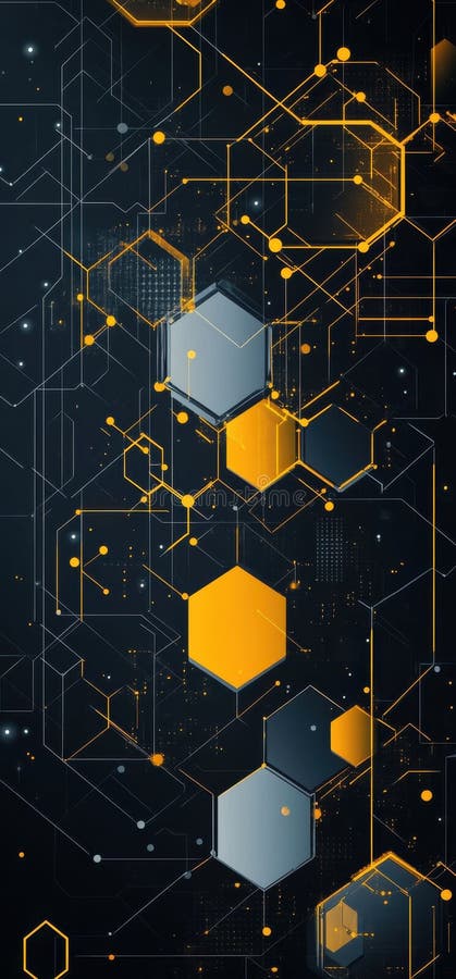 Abstract Geometric Network with Hexagons in Digital Style Stock Photo ...