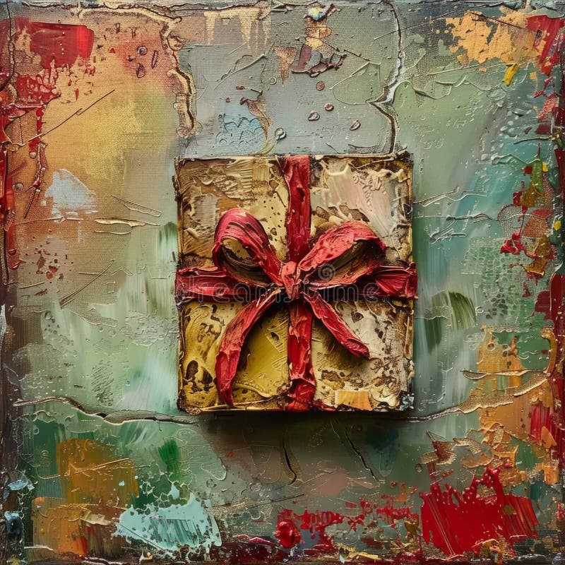 Abstract Depiction of a Festive Gift with Unique Textures. Stock ...