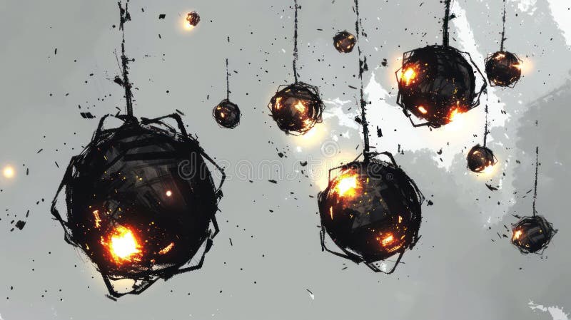 Abstract Depiction of Floating Orbs Emitting Light, Suggesting Energy ...