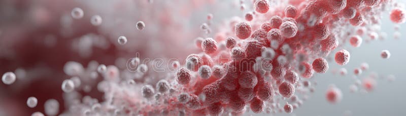 Abstract Depiction of Flowing Particles Representing Blood Cells ...