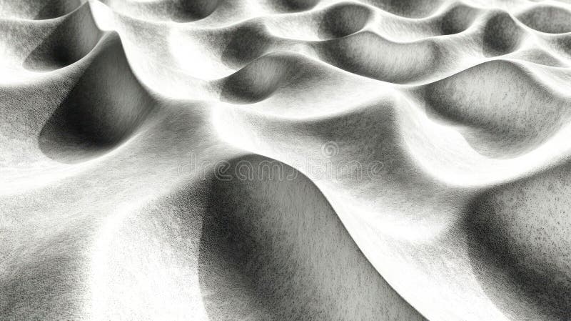 Abstract Depiction of Flowing, Wave-like Textures in Monochrome Stock ...