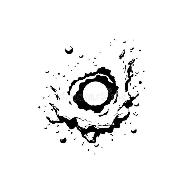 Abstract Depiction of Fluid Dynamics Around a Central Void in Stark ...