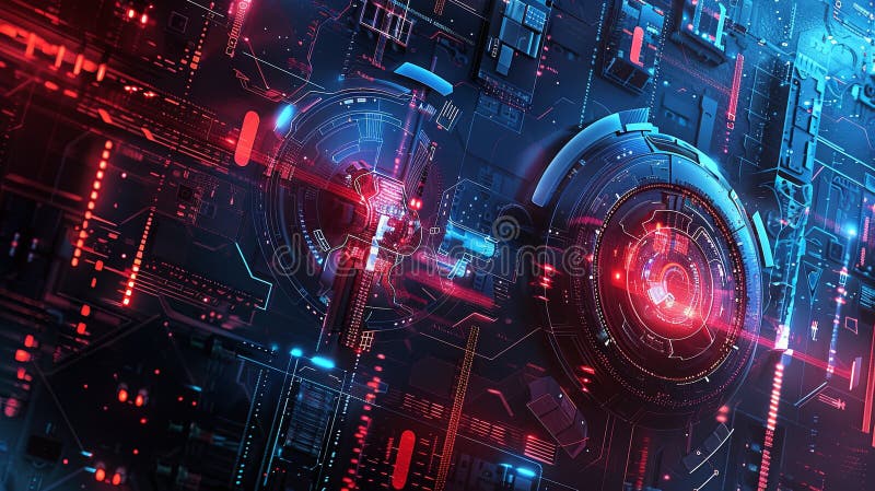 An Abstract Depiction of Futuristic Cybersecurity Elements, Including ...