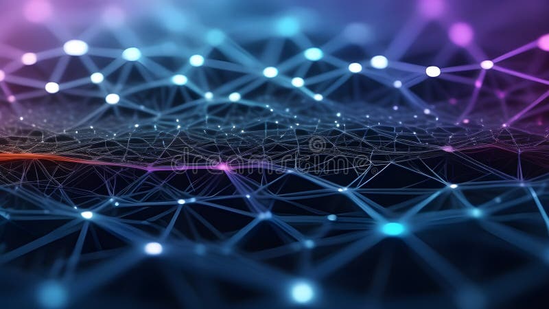 Abstract Depiction of Futuristic Technology and Connectivity in Blue ...