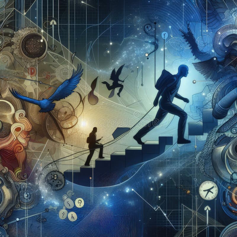 Abstract Depiction of the Human Path of Development Stock Image - Image ...