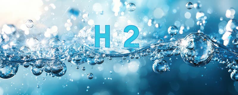 Abstract Depiction of Hydrogen Bubbles in Water with Hydrogen Element ...