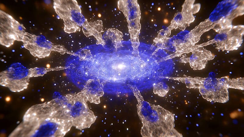 An Abstract Depiction of an Illuminated Galaxy with Cosmic Entities ...