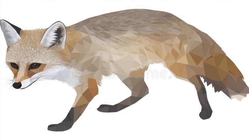 Geometric Fox stock illustration. Illustration of polygon - 372713262