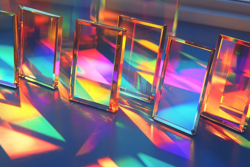 Abstract Depiction of Light Refraction and Prism Effects on a Wall ...