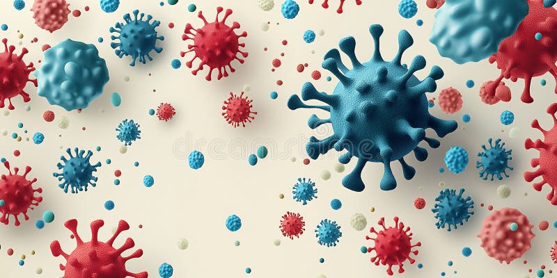 Abstract Flowing Germs Poster or Background Design with Microscopic ...