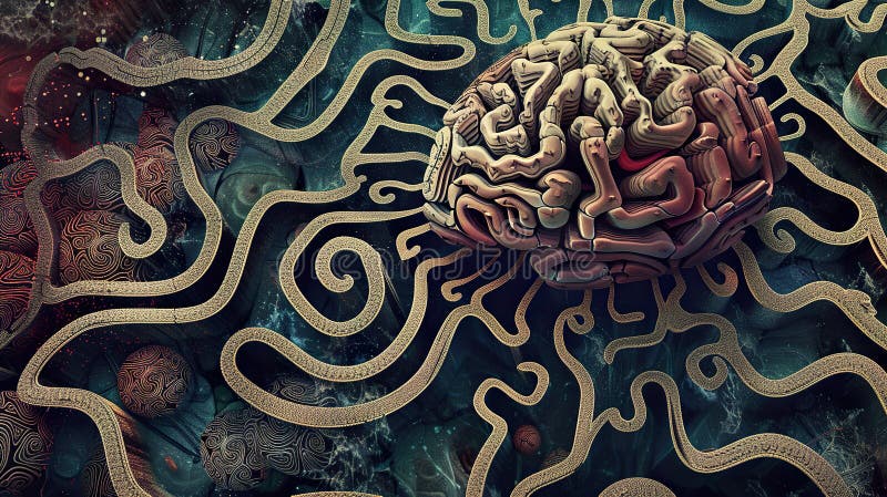 Abstract Depiction of Mind Maze with Intricate Design and Complex ...
