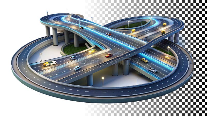 Futuristic Highway Road Network, Transportation Modern Infrastructure ...