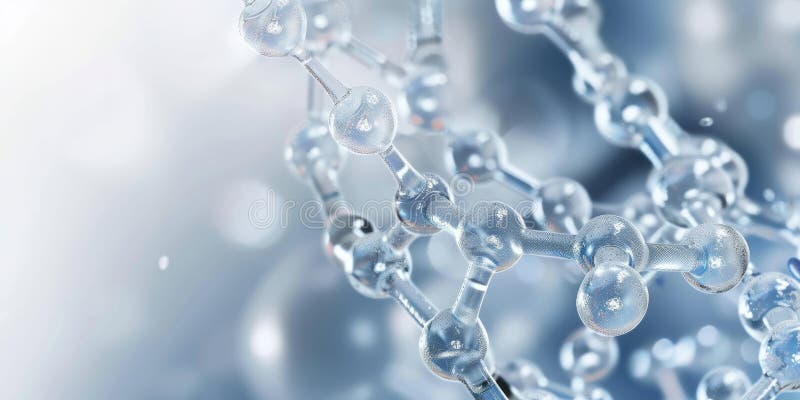 Abstract Depiction of a Molecular Structure on a Serene Blue ...