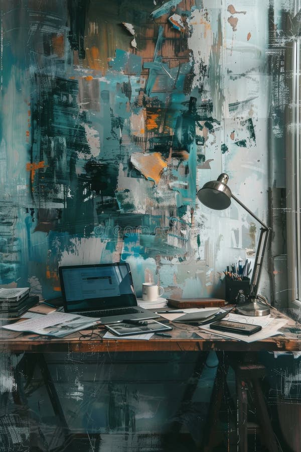 Abstract Depiction of a Morning Work Setup. Stock Illustration ...